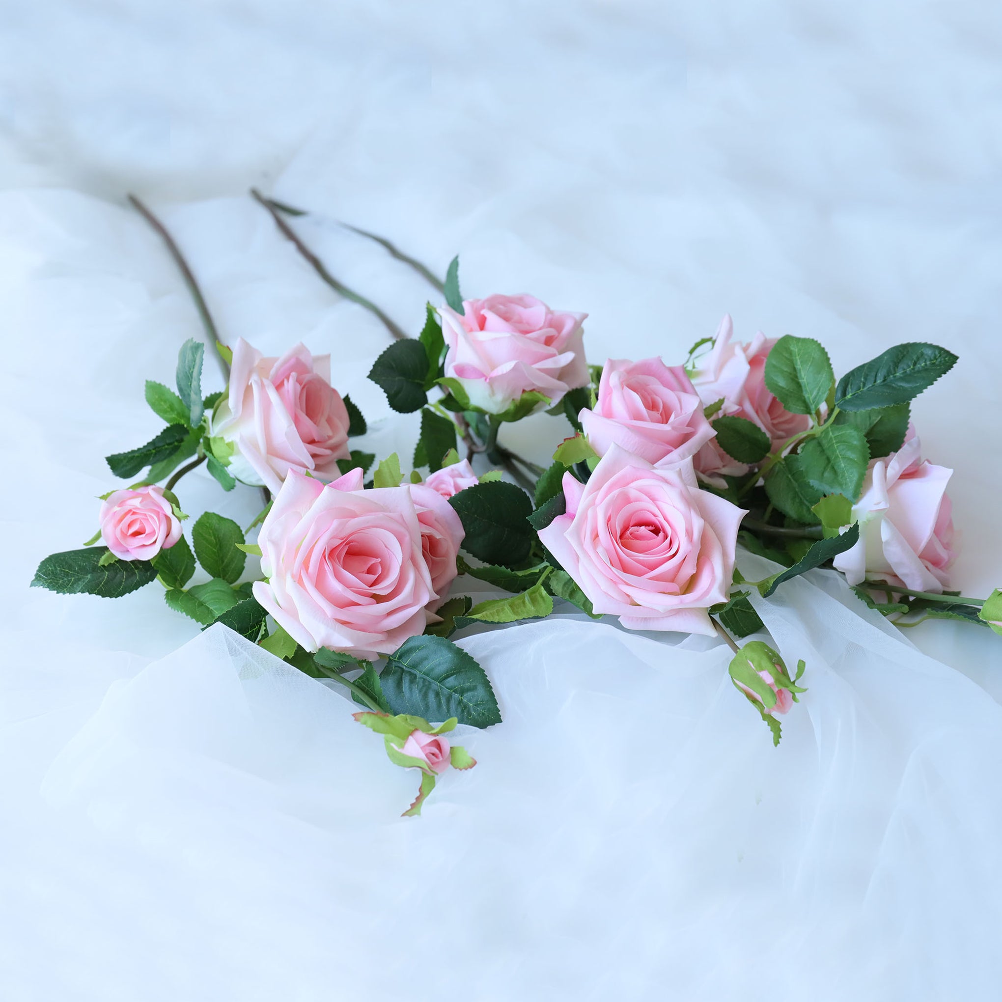 Spray Real Touch Roses Artificial Flowers 5 Colors - VANRINA