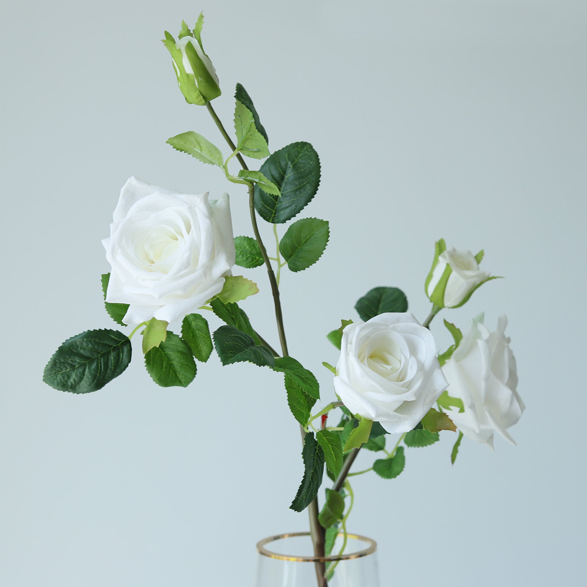 Spray Real Touch Roses Artificial Flowers 5 Colors - VANRINA
