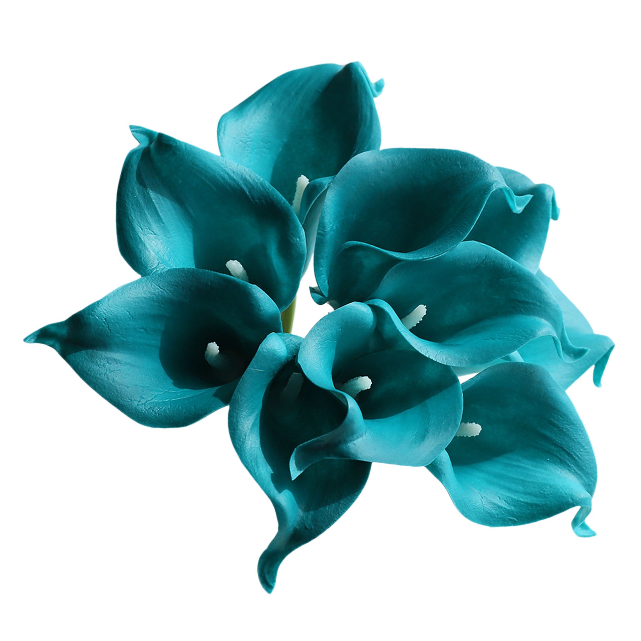 Oasis Teal Wedding Flowers Teal Blue Calla Lily Bouquet - VANRINA