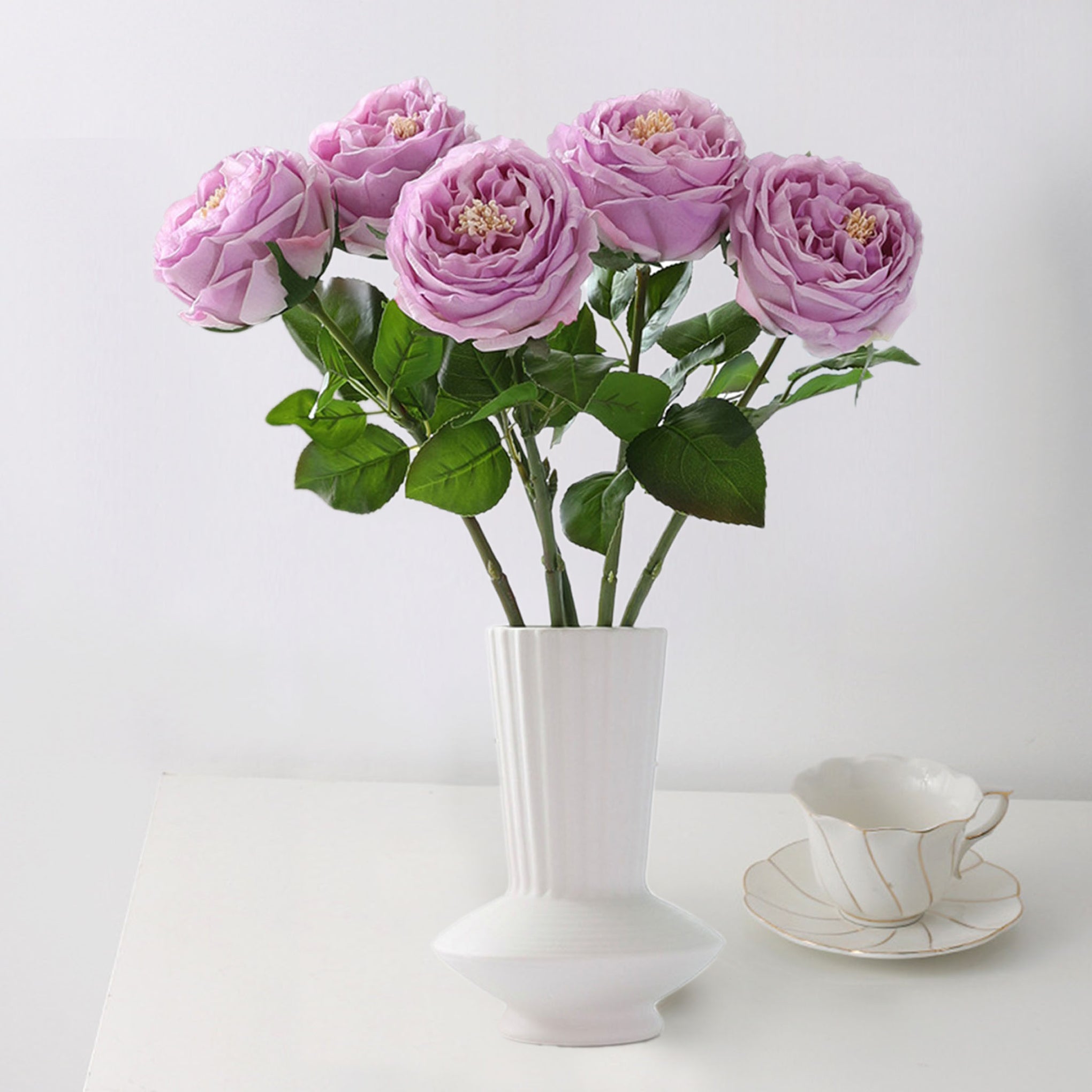 Austin Cabbage Roses Real Touch Flowers - VANRINA