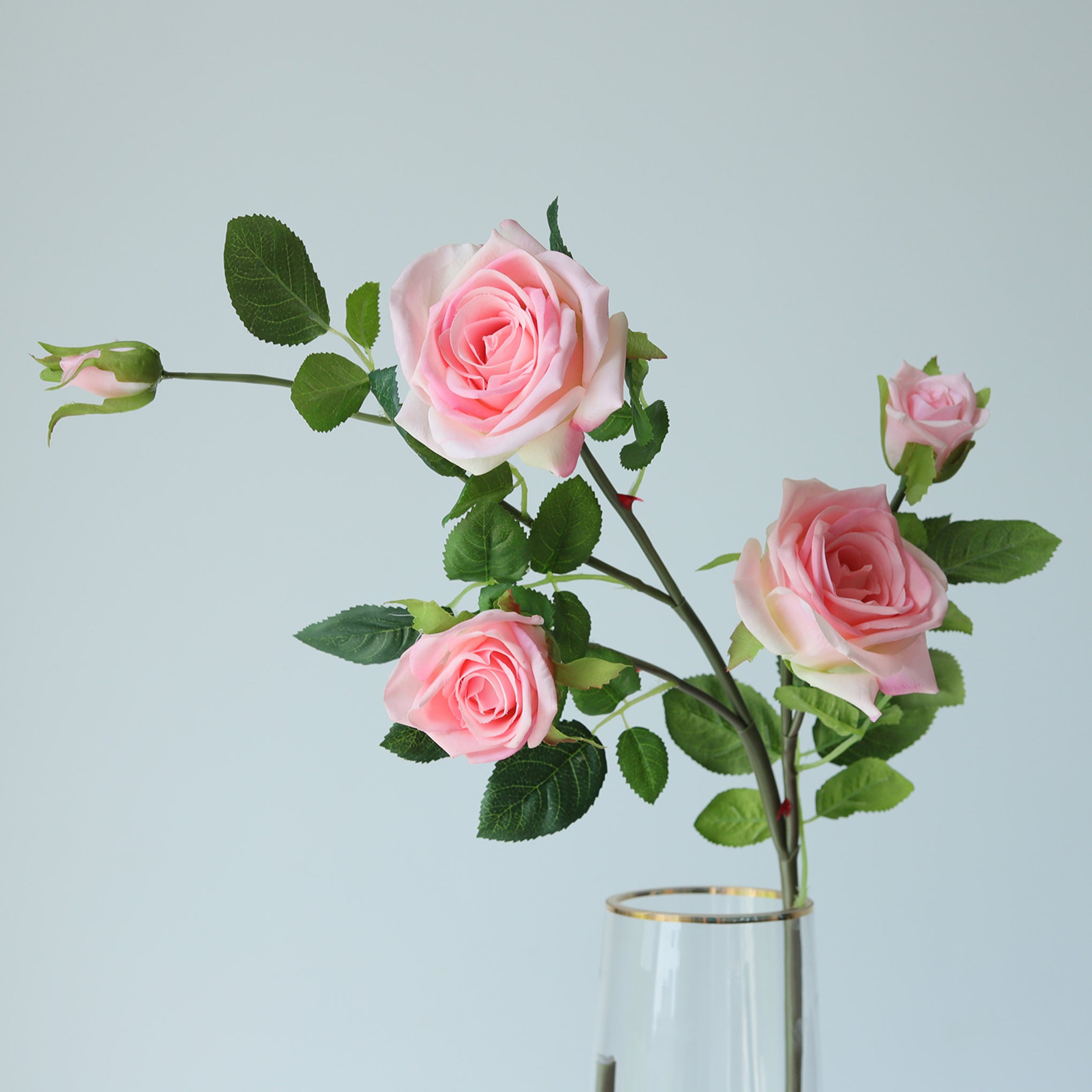 Spray Real Touch Roses Artificial Flowers 5 Colors - VANRINA