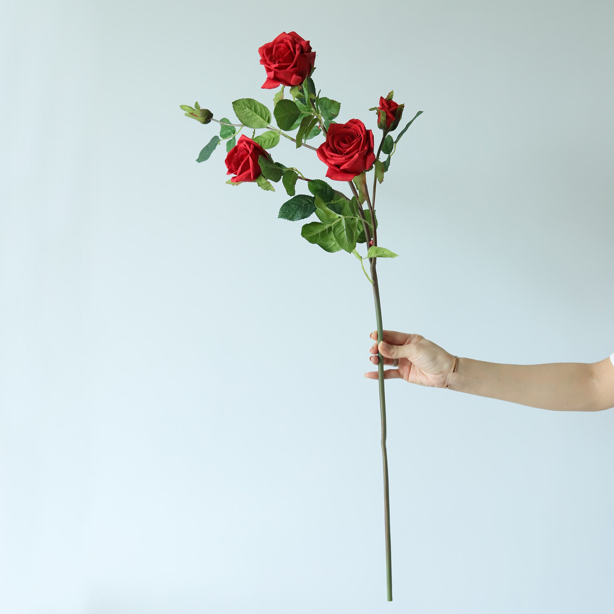 Spray Real Touch Roses Artificial Flowers 5 Colors - VANRINA