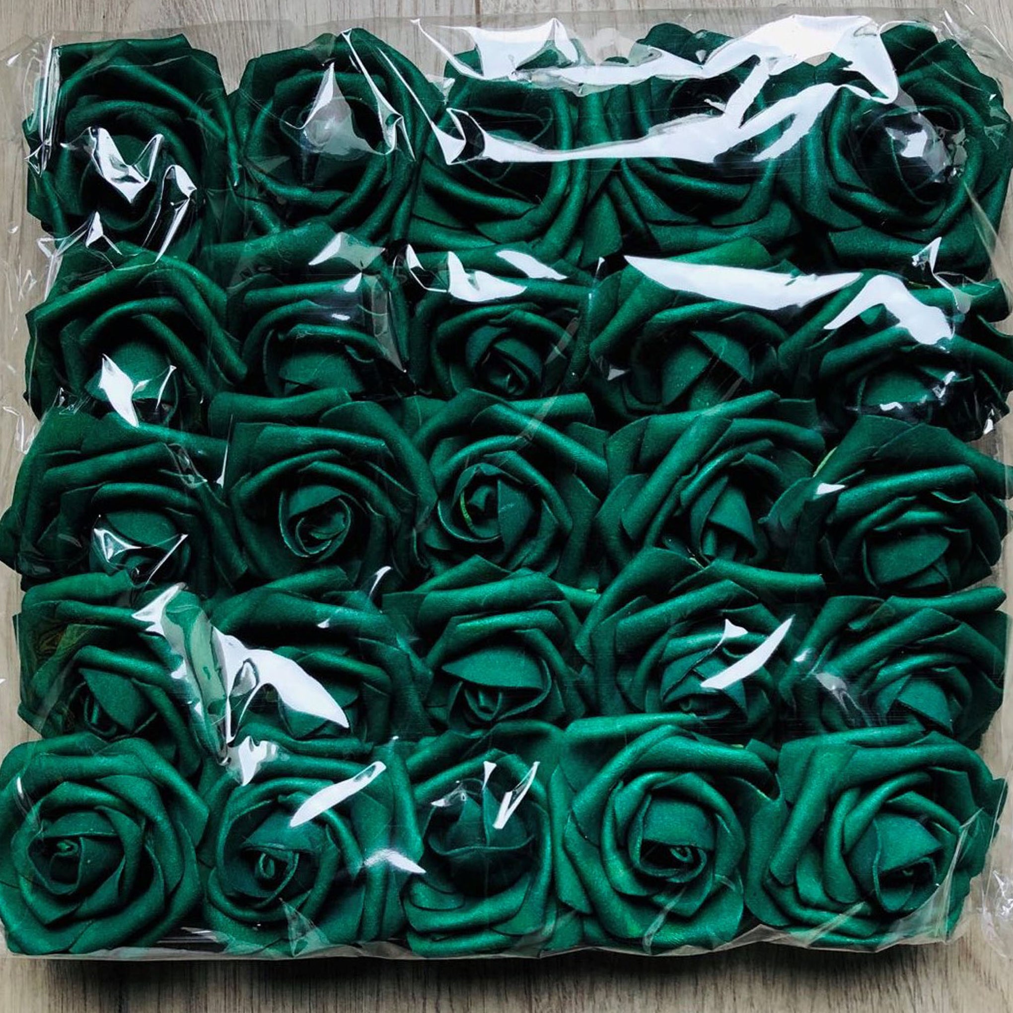 Emerald Artificial Roses 50 Hunter Green Wedding Flowers - VANRINA