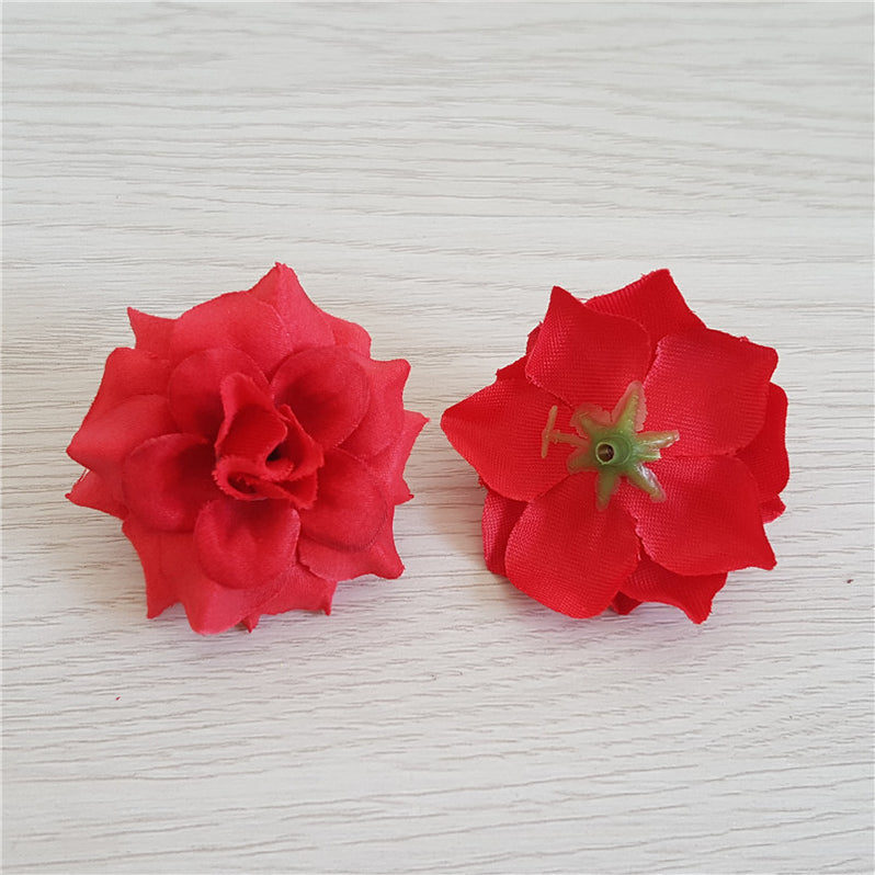 Small Silk Roses Flowers in Bulk Flocking Flowers 100 pcs for Hairpins ...