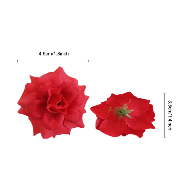 Small Silk Roses Flowers in Bulk Flocking Flowers 100 pcs for Hairpins ...