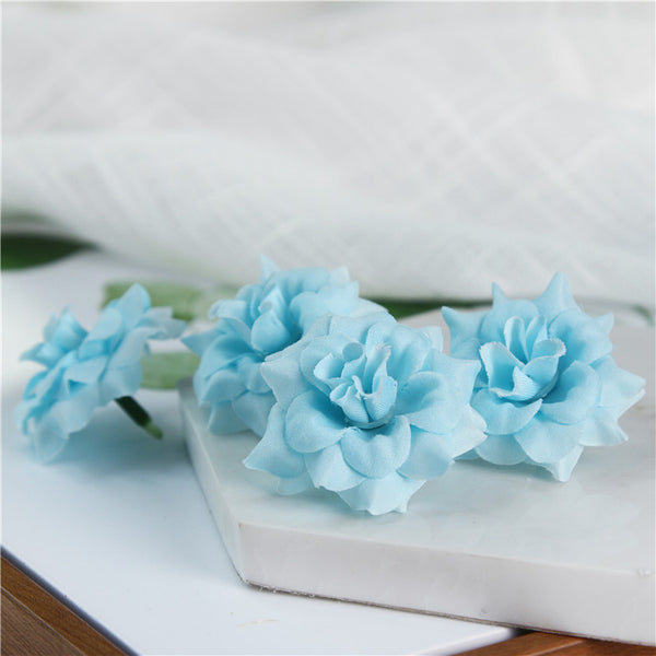 Small Silk Roses Flowers in Bulk Flocking Flowers 100 pcs for Hairpins ...