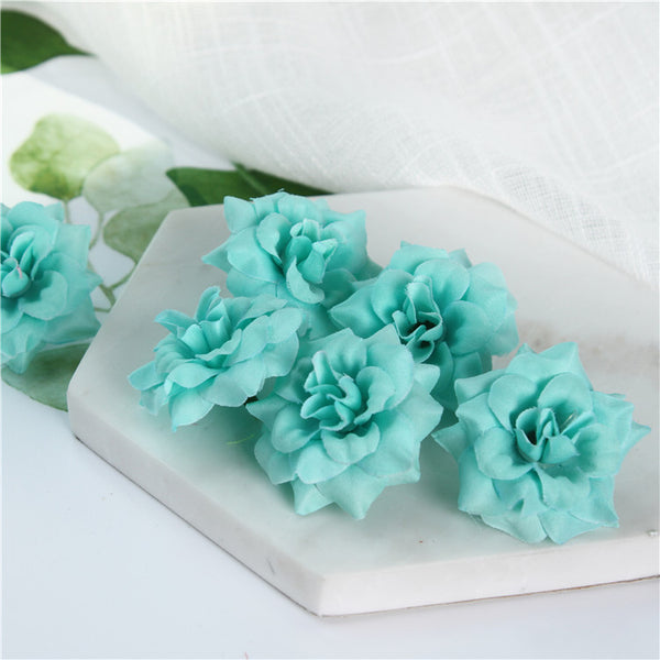 Small Silk Roses Flowers in Bulk Flocking Flowers 100 pcs for Hairpins ...