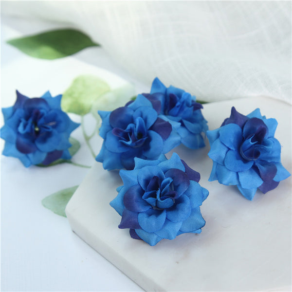 Small Silk Roses Flowers in Bulk Flocking Flowers 100 pcs for Hairpins ...