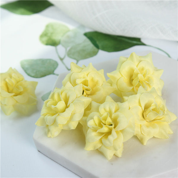 Small Silk Roses Flowers in Bulk Flocking Flowers 100 pcs for Hairpins ...