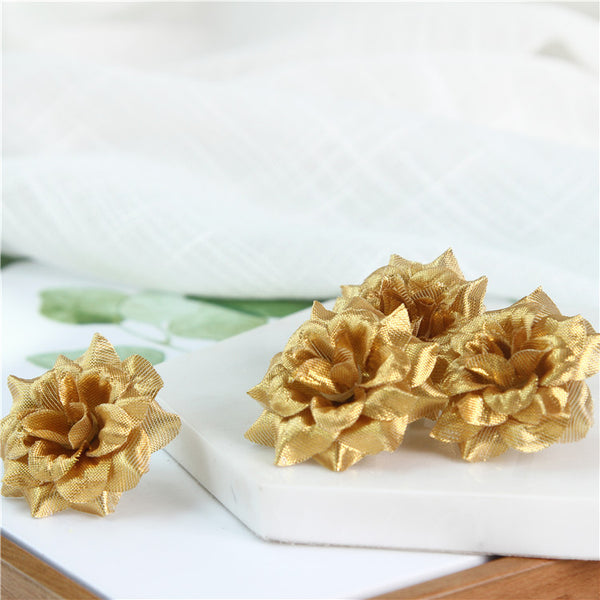 Small Silk Roses Flowers in Bulk Flocking Flowers 100 pcs for Hairpins ...