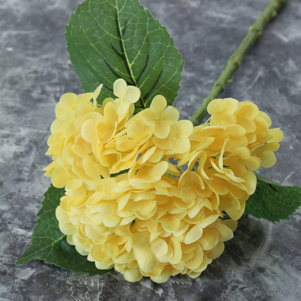 Yellow Hydrangea Artificial Flower Arrangement - VANRINA
