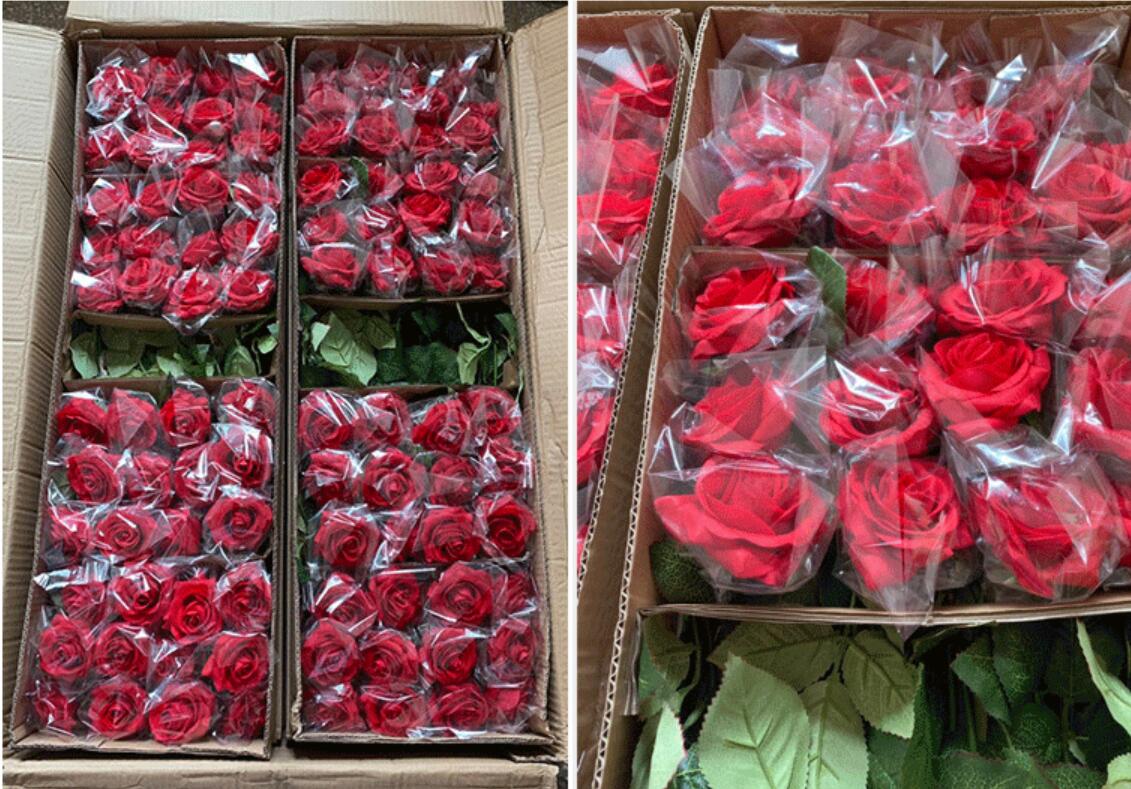 Wholesale Flowers Real Touch Red Roses 100 pcs - VANRINA