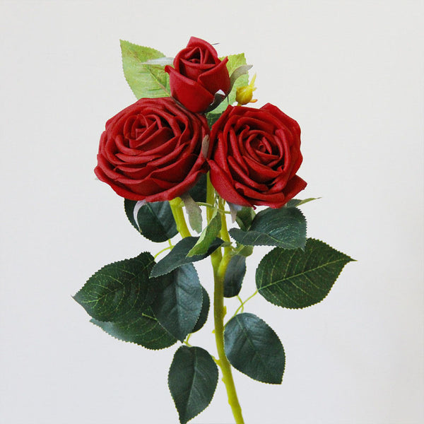 Red Roses Real Touch Spray Flowers - VANRINA